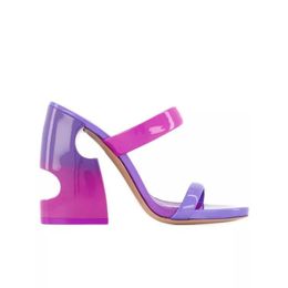 Off-White Sandalen - Bulky Slides - Fuschia/Purple - Patent Leather - Gr. 37 (EU) - in Lila - f&uuml;r Damen