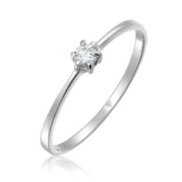 Elli Ringe - Ring Verlobungsring Diamant 0.11 ct. 585 Wei&szlig;gold - Gr. 58 MM - in Wei&szlig; - f&uuml;r Damen