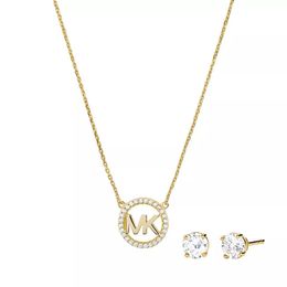 Michael Kors Halskette - 14k Gold-Plated Sterling Silver Necklace Box Set - Gr. unisize - in Gold - f&uuml;r Damen