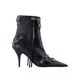 Balenciaga Stiefel - Black Leather Cagole Ankle Boots - Gr. 35 (EU) - in Schwarz - f&uuml;r Damen
