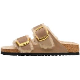 Birkenstock Loafer - Ciabatta Arizona Big Buckle Shearl Oiled Leather T - Gr. 36 (EU) - in Bunt - f&uuml;r Damen