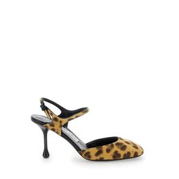 Jimmy Choo Hohe Schuhe - Brown/Leopard Print Pixie 80 Pumps - Gr. 38,5 (EU) - in Braun - f&uuml;r Damen
