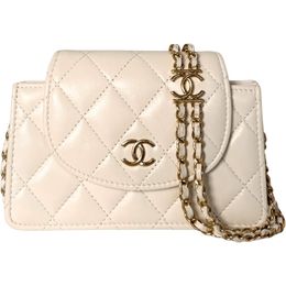 Chanel Hobo Bags - Chanel Mini Flap Bag Wei� / sehr gut - Gr. unisize - in Wei&szlig; - f&uuml;r Damen
