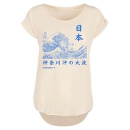 F4NT4STIC Long Cut T-Shirt Kanagawa Welle Japan Color in Whitesand | Gr.: XL