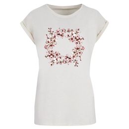 F4NT4STIC T-Shirt Rosa Fr&uuml;hlings Blumenkranz Dekor in Whitesand | Gr.: 3XL