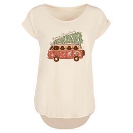 F4NT4STIC Long Cut T-Shirt Groovy Weihnachten Camper Van in Whitesand | Gr.: L