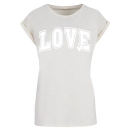 F4NT4STIC Extended Shoulder T-Shirt Love University Valentinstag Herz in Whitesand | Gr.: XXL