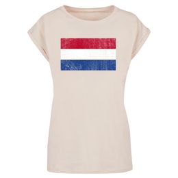 F4NT4STIC T-Shirt Netherlands NIederlande Holland Flagge distressed in Whitesand | Gr.: XL
