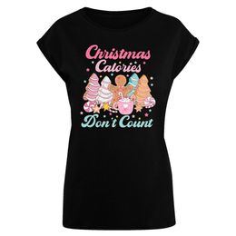 F4NT4STIC Extended Shoulder T-Shirt Weihnachten Dont Count Candy in schwarz | Gr.: 5XL