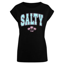 F4NT4STIC Extended Shoulder T-Shirt Beach Summer Vacation Salty in schwarz | Gr.: XS