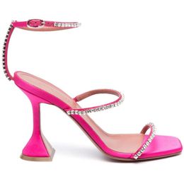 Amina Muaddi Sandalen - Sandals Fuchsia - Gr. 38,5 (EU) - in Gold - f&uuml;r Damen
