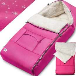 Monzana Babyfu&szlig;sack Pink gef&uuml;ttert Kinderwagen geeignet