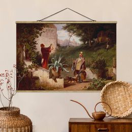 Bilderwelten Stoffbild mit Posterleisten Carl Spitzweg - Jugendfreunde