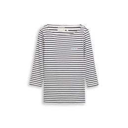 Tom Tailor Damen Langarmshirt mit Streifenmuster, wei&szlig;, Gestreift, Gr. XXL