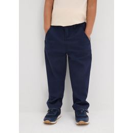 bonprix Slim Fit Stretch-Chinohose mit verstellbarem Bund Straight, blau, mit Baumwolle