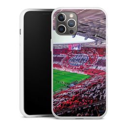 DeinDesign iPhone 12 Pro Max Handy Silikon H&uuml;lle Case wei&szlig; Handyh&uuml;lle Stadium Fcb Fc Bayern M&uuml;nchen Silikon Case