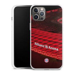 DeinDesign iPhone 12 Pro Max Handy Silikon H&uuml;lle Case wei&szlig; Handyh&uuml;lle Fcb Stadium Fc Bayern M&uuml;nchen Silikon Case