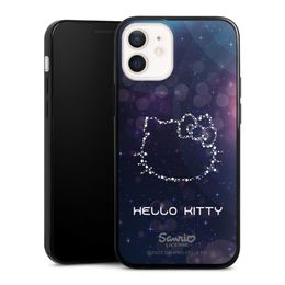 DeinDesign iPhone 12 mini Handy Slim Case extra d&uuml;nn Silikon Handyh&uuml;lle schwarz H&uuml;lle Merchandise Hello Kitty Weltall Silikon Slim Case