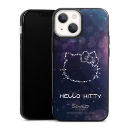DeinDesign iPhone 13 Mini Handy Slim Case extra d&uuml;nn Silikon Handyh&uuml;lle schwarz H&uuml;lle Merchandise Hello Kitty Weltall Silikon Slim Case