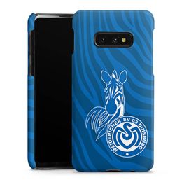 DeinDesign Galaxy S10e Handy Premium Case Smartphone Handyh&uuml;lle Schutzh&uuml;lle matt Merchandise Msv Duisburg Zebra Premium Case