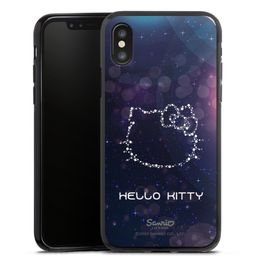 DeinDesign iPhone X Handy Silikon H&uuml;lle Case schwarz Handyh&uuml;lle Merchandise Hello Kitty Weltall
