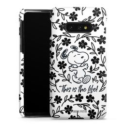 DeinDesign Galaxy S10e Handy Premium Case Smartphone Handyh&uuml;lle Schutzh&uuml;lle matt Peanuts Flowers Snoopy Premium Case