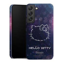 DeinDesign Galaxy S22 Handy Premium Case Smartphone Handyh&uuml;lle Schutzh&uuml;lle gl&auml;nzend Merchandise Hello Kitty Weltall Premium Case