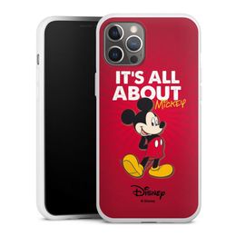 DeinDesign iPhone 12 Pro Max Handy Silikon H&uuml;lle Case wei&szlig; Handyh&uuml;lle Official Licensed Product Disney Mouse Silikon Case