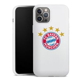 DeinDesign iPhone 12 Pro Max Handy Silikon H&uuml;lle Case wei&szlig; Handyh&uuml;lle Star Fc Bayern M&uuml;nchen Fcb Silikon Case