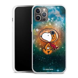 DeinDesign iPhone 12 Pro Max Handy Silikon H&uuml;lle Case wei&szlig; Handyh&uuml;lle Astronaut Snoopy Official Licensed Product Silikon Case