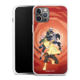 DeinDesign iPhone 12 Pro Max Handy Silikon H&uuml;lle Case wei&szlig; Handyh&uuml;lle Sasuke Sakura Naruto Shippuden Silikon Case