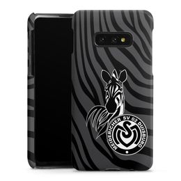 DeinDesign Galaxy S10e Handy Premium Case Smartphone Handyh&uuml;lle Schutzh&uuml;lle matt Zebra Msv Duisburg Muster Premium Case