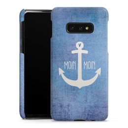 DeinDesign Galaxy S10e Handy Premium Case Smartphone Handyh&uuml;lle Schutzh&uuml;lle matt Anchor Maritim Blue Premium Case