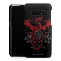 DeinDesign Galaxy S10e Handy Premium Case Smartphone Handyh&uuml;lle Schutzh&uuml;lle matt Red Dragon Gothic Premium Case