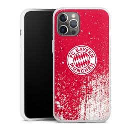 DeinDesign iPhone 12 Pro Max Handy Silikon H&uuml;lle Case wei&szlig; Handyh&uuml;lle Fcb Official Licensed Product Fc Bayern M&uuml;nchen Silikon Case
