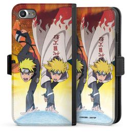DeinDesign iPhone SE (2020) Handy Klapph&uuml;lle Handyh&uuml;lle aus Kunst Leder schwarz Flip Case Naruto Shippuden Minato Namikaze Official Licensed Product Sideflip mit