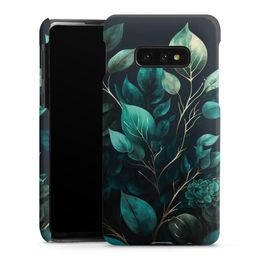 DeinDesign Galaxy S10e Handy Premium Case Smartphone Handyh&uuml;lle Schutzh&uuml;lle matt Eukalyptus Leaves Black Premium Case