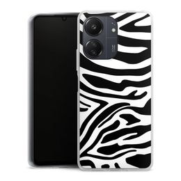 DeinDesign Xiaomi Redmi 13C 5G Handy Silikon H&uuml;lle Case transparent Handyh&uuml;lle Animal Print Zebra Animal Look Silikon Case