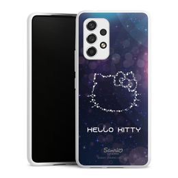 DeinDesign Galaxy A53 5G Handy Silikon H&uuml;lle Case wei&szlig; Handyh&uuml;lle Hello Kitty Weltall Merchandise Silikon Case