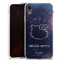 DeinDesign iPhone Xr Handy Silikon H&uuml;lle Case wei&szlig; Handyh&uuml;lle Merchandise Hello Kitty Weltall Silikon Case