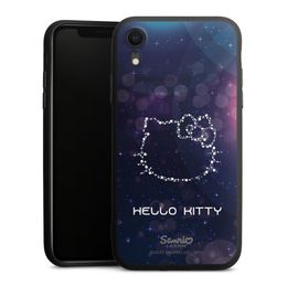 DeinDesign iPhone Xr Handy Premium Silikon H&uuml;lle Handyh&uuml;lle schwarz Case Merchandise Hello Kitty Weltall Silikon Premium Case