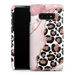 DeinDesign Galaxy S10e Handy Premium Case Smartphone Handyh&uuml;lle Schutzh&uuml;lle matt Leopard Glitzer Marble Premium Case