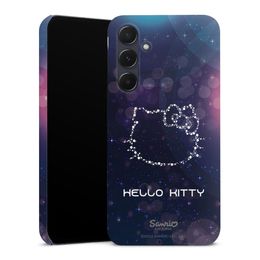 DeinDesign Galaxy A55 5G Handy Premium Case Smartphone Handyh&uuml;lle Schutzh&uuml;lle matt Merchandise Hello Kitty Weltall Premium Case