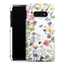 DeinDesign Galaxy S10e Handy Premium Case Smartphone Handyh&uuml;lle Schutzh&uuml;lle matt Flowers Bee Muster Premium Case
