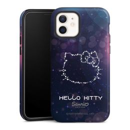 DeinDesign iPhone 12 mini Handy Panzer Handyh&uuml;lle robuste Outdoor H&uuml;lle Schutzh&uuml;lle gl&auml;nzend Merchandise Hello Kitty Weltall Tough Case