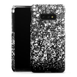 DeinDesign Galaxy S10e Handy Premium Case Smartphone Handyh&uuml;lle Schutzh&uuml;lle matt Muster Snowflake Glitzer Premium Case