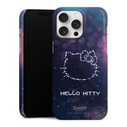 DeinDesign iPhone 15 Pro Max Handy Premium Case Smartphone Handyh&uuml;lle Schutzh&uuml;lle gl&auml;nzend Merchandise Hello Kitty Weltall Premium Case
