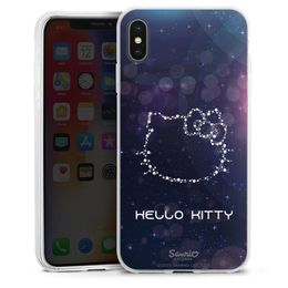 DeinDesign iPhone Xs Max Handy Silikon H&uuml;lle Case transparent Handyh&uuml;lle Merchandise Hello Kitty Weltall Silikon Case
