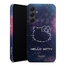 DeinDesign Galaxy A35 5G Handy Premium Case Smartphone Handyh&uuml;lle Schutzh&uuml;lle gl&auml;nzend Merchandise Hello Kitty Weltall Premium Case