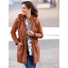 Mainpol Damen Lederjacke aus Lammnappa, cognac, Gr&ouml;&szlig;e 50